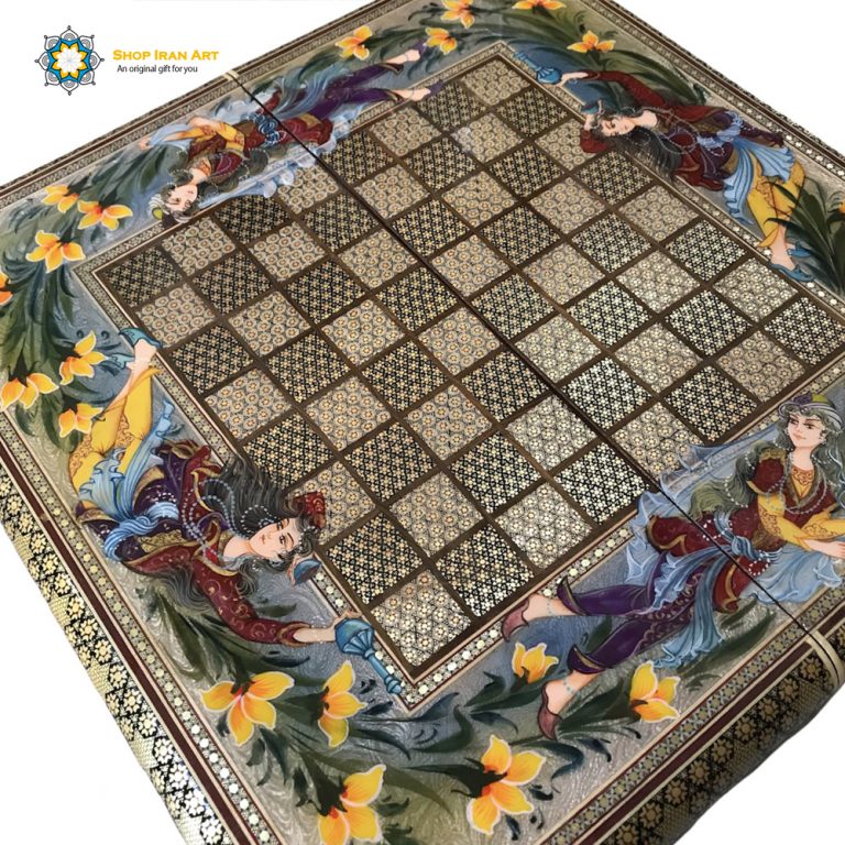 Persian Marquetry Khatam Kari Chess Backgammon Board Case, Eden Design ...