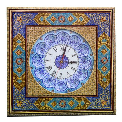Khatam Kari ECO Wooden Wall Clock - Shop Iran Art
