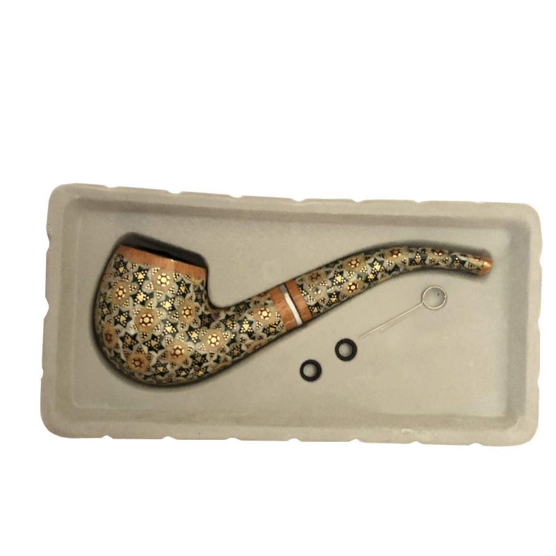 Persian Marquetry Khatam Kari Tobacco Pipe, Europe Design - Shop Iran Art