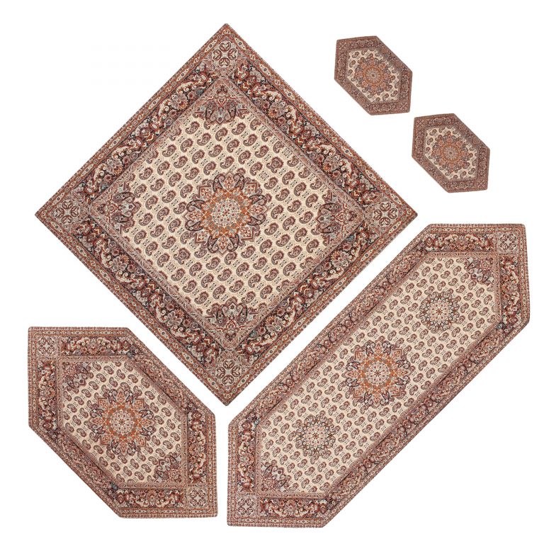 Termeh Luxury Tablecloth, Cedar Design (5 PCs) - Shop Iran Art