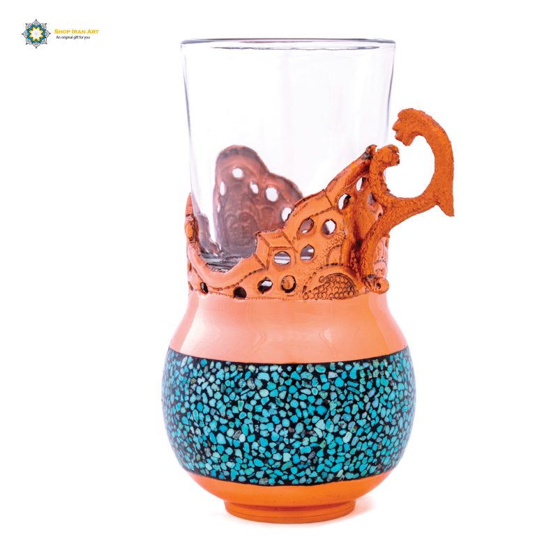 Turquoise Tea & Coffee Cup, King Design - Shop Iran Art