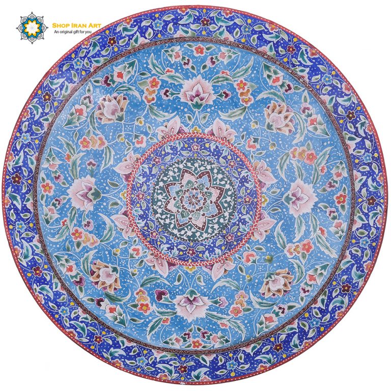 Mina-kari Persian Enamel Plate, Fidelity Design - Shop Iran Art