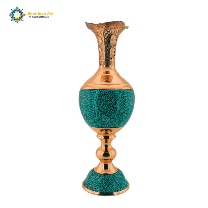 Persian Turquoise Flower Vase, Continental Design - Shop Iran Art