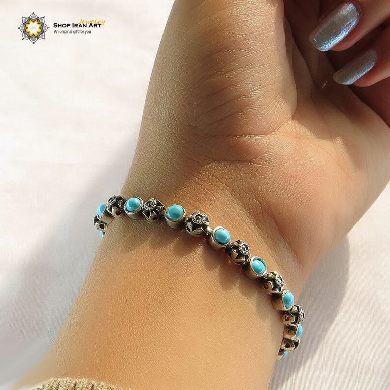 Persian Turquoise Bracelet, Jupiter Design - Shop Iran Art