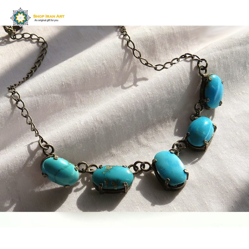 Persian Turquoise Necklace, Spring Design - Shop Iran Art