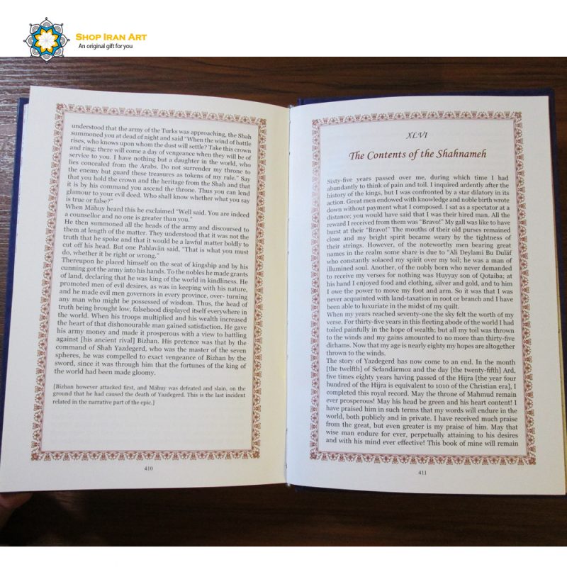 Shahnameh Poem by Ferdowsi (English) High Quality Printed - Shop Iran Art