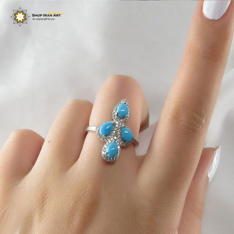 Silver Turquoise Ring, Mari Design - Shop Iran Art