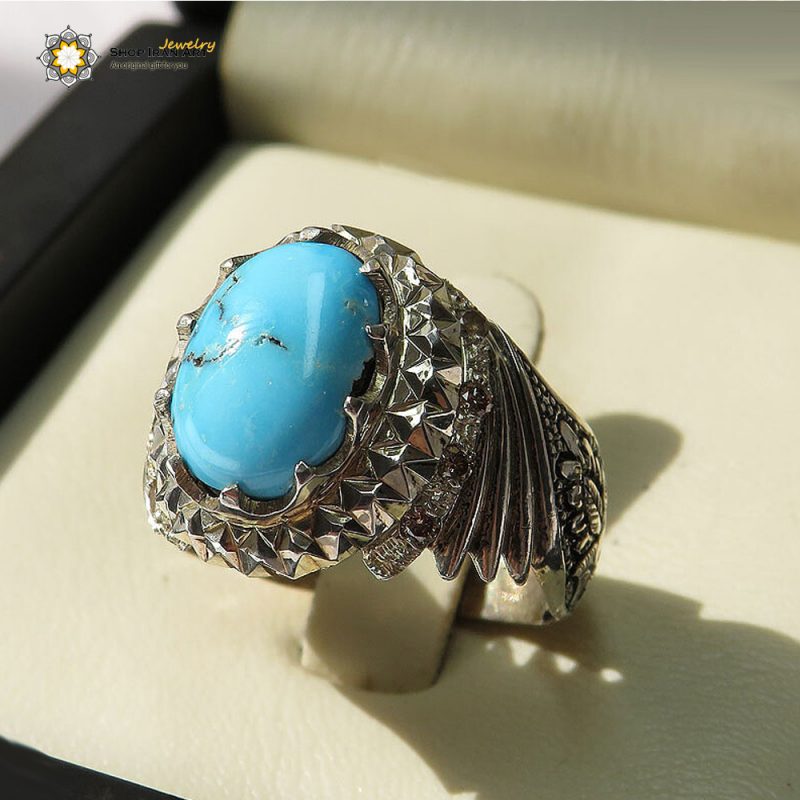 Silver Turquoise Ring, Marvel Design - Shop Iran Art