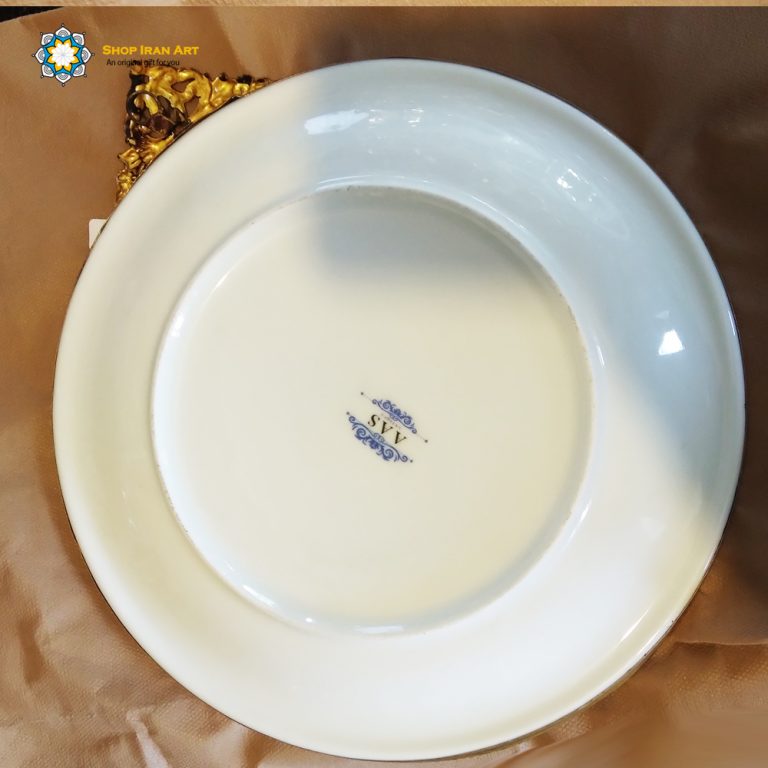 Persian Enamel Ceramic Plate, Ayat Design - Shop Iran Art