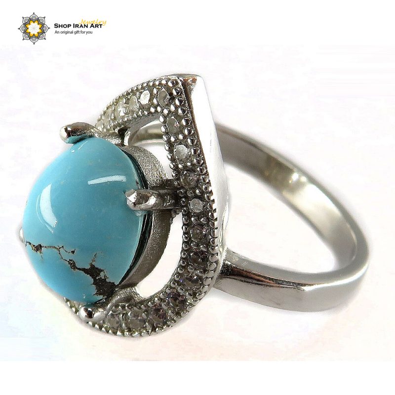 Silver Turquoise Ring, Gutta Design - Shop Iran Art