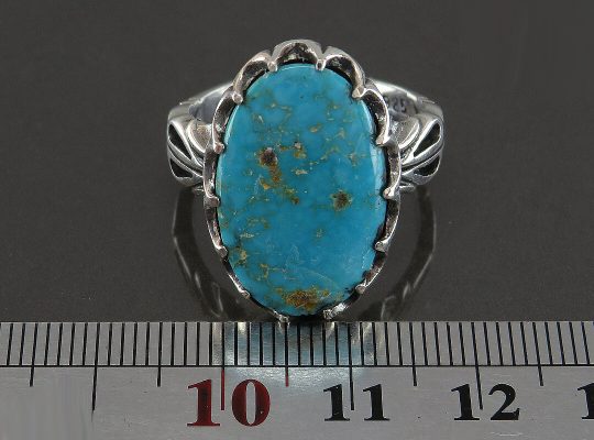 Silver Turquoise Ring, Spar Design - Shop Iran Art