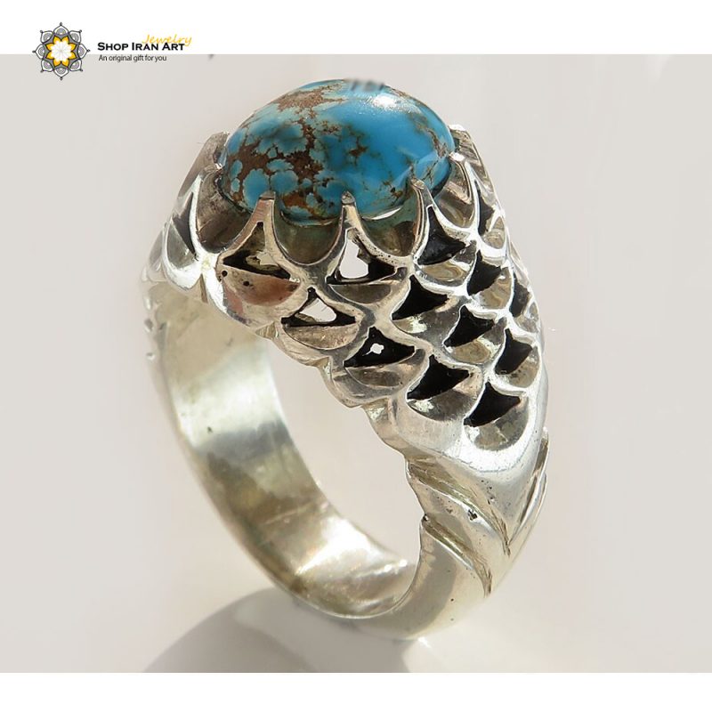Silver Turquoise Ring, Stage Design - Shop Iran Art