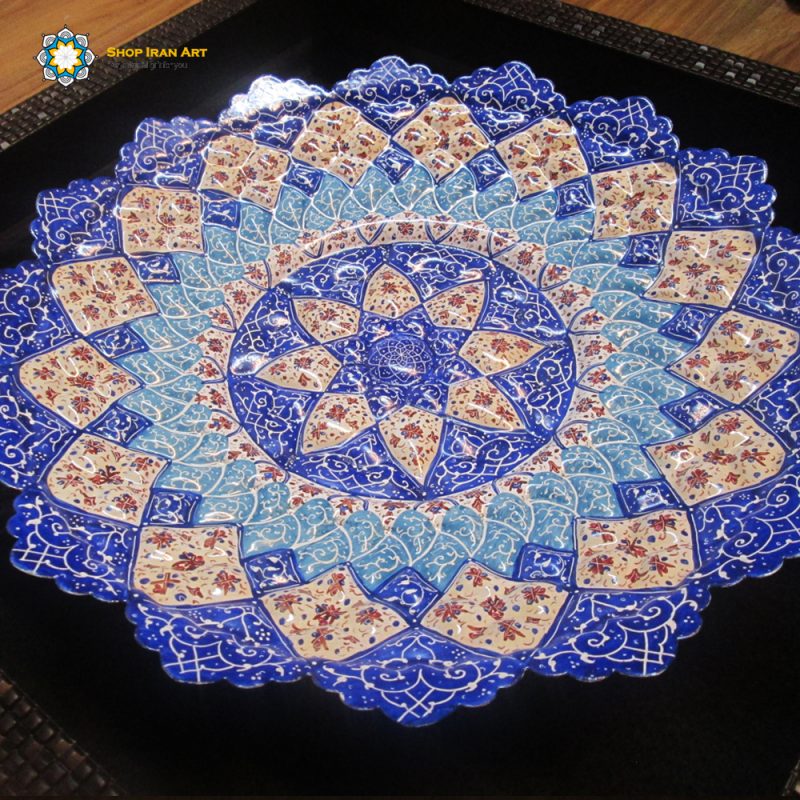 Mina-kari Persian Enamel Plate, Angel Design (New) - Shop Iran Art