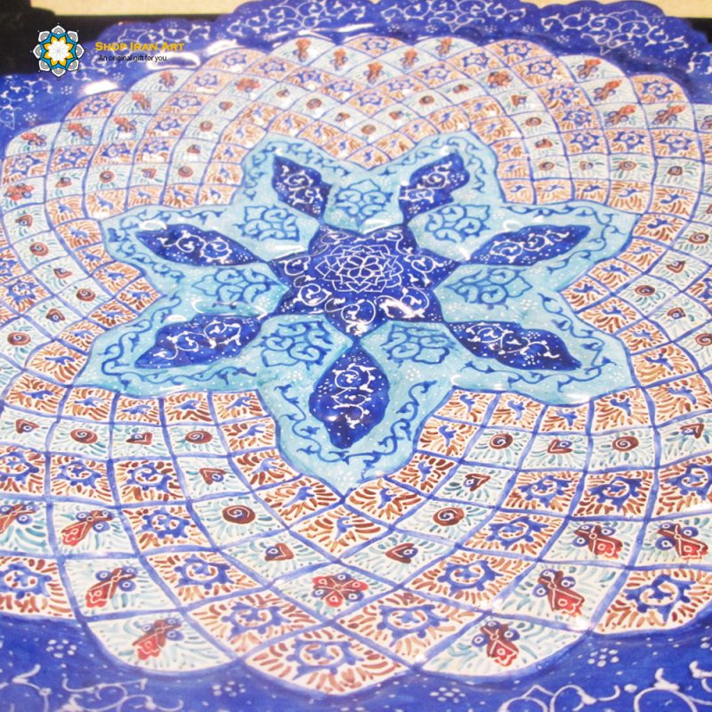 Mina-kari Persian Enamel Plate, Immortal Design - Shop Iran Art
