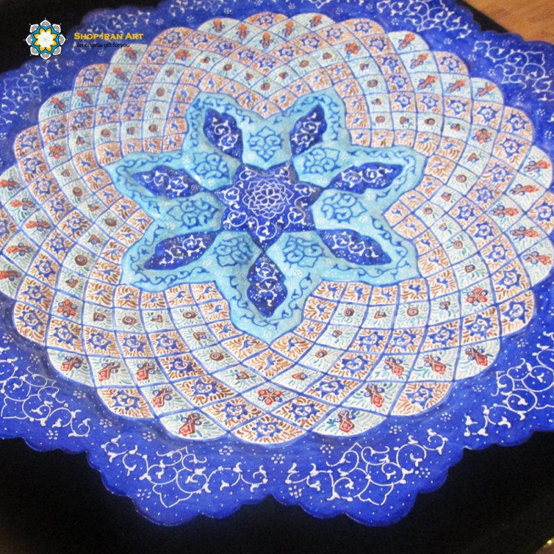 Mina-kari Persian Enamel Plate, Immortal Design - Shop Iran Art