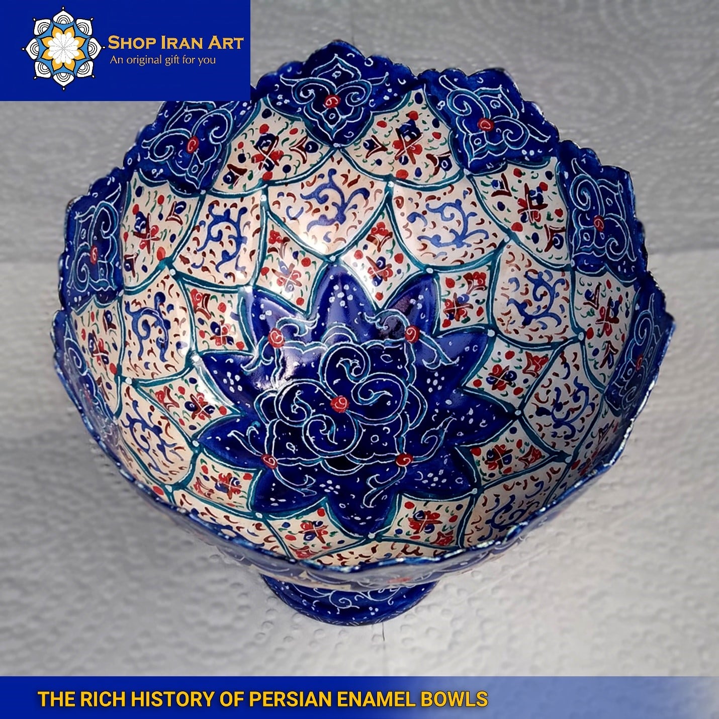 Persian Enamel Bowl - Shop Iran Art